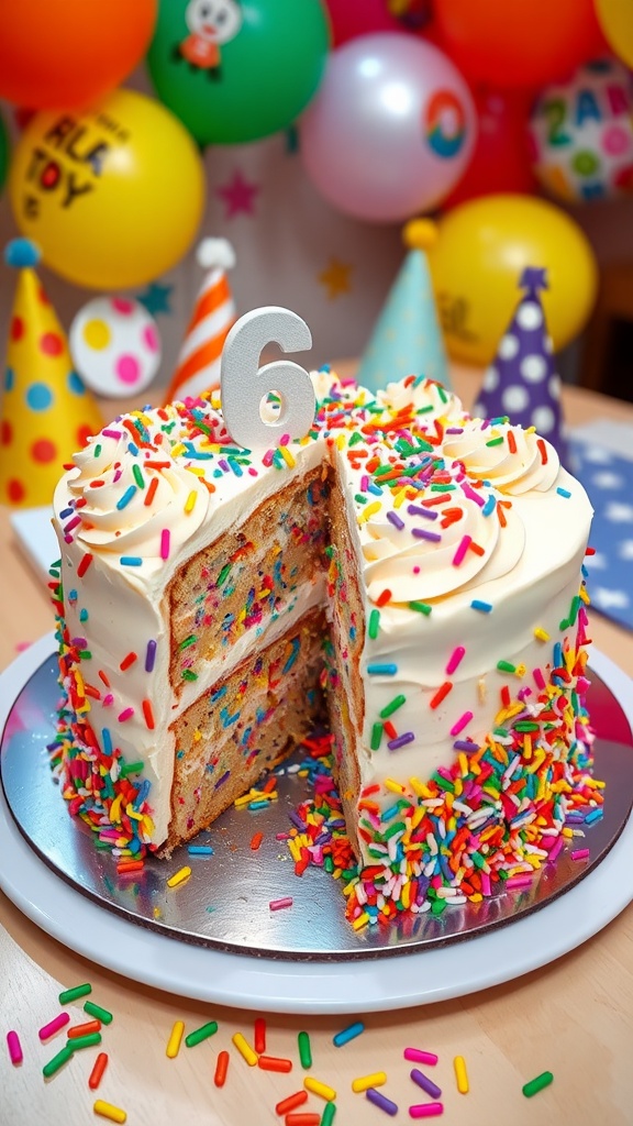 Funfetti Cake for a 6th Birthday Celebration